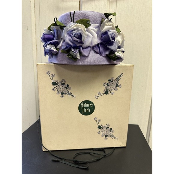 Genni | Accessories | Vintage 96s Lavender Purple Hat Floral Accents ...